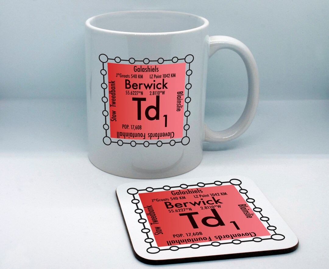Berwick Td Postcode Coaster and Mug Personalised Science, Chemistry Set ...