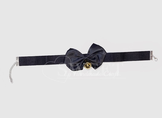 Anime Costume Cos-play Black Ribbon Bow With Gold Color Bell - Etsy UK