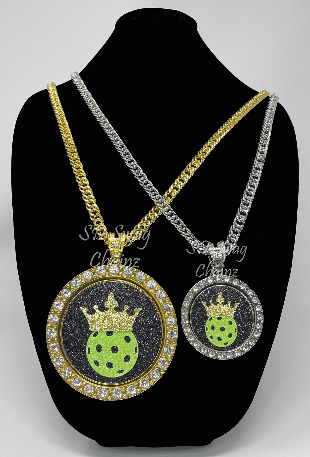 Pickleball Royalty Spinning Swag Chain Necklace - Custom Gold or Silver ...
