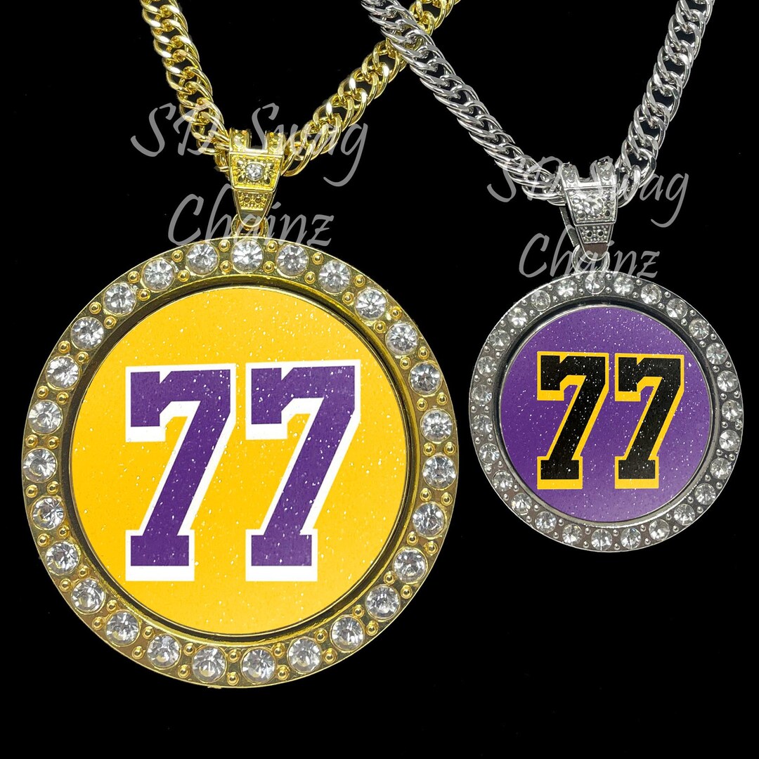 Custom Jersey Number Spinning Swag Chain Necklace - Custom Gold or ...