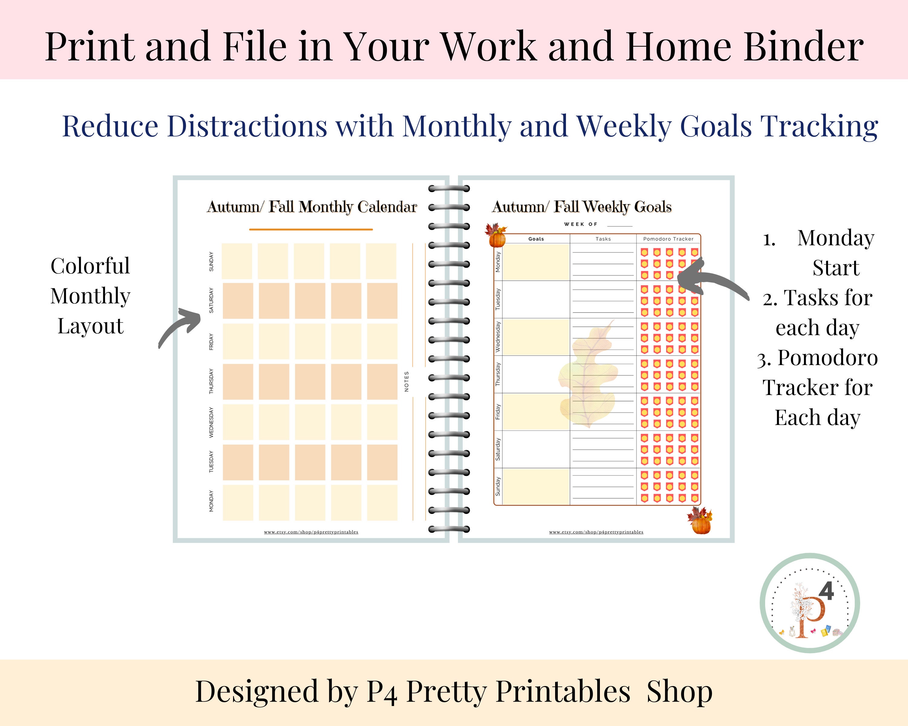 Fall Weekly Planner Fillable Fall Bucket List Fall Leaves - Etsy