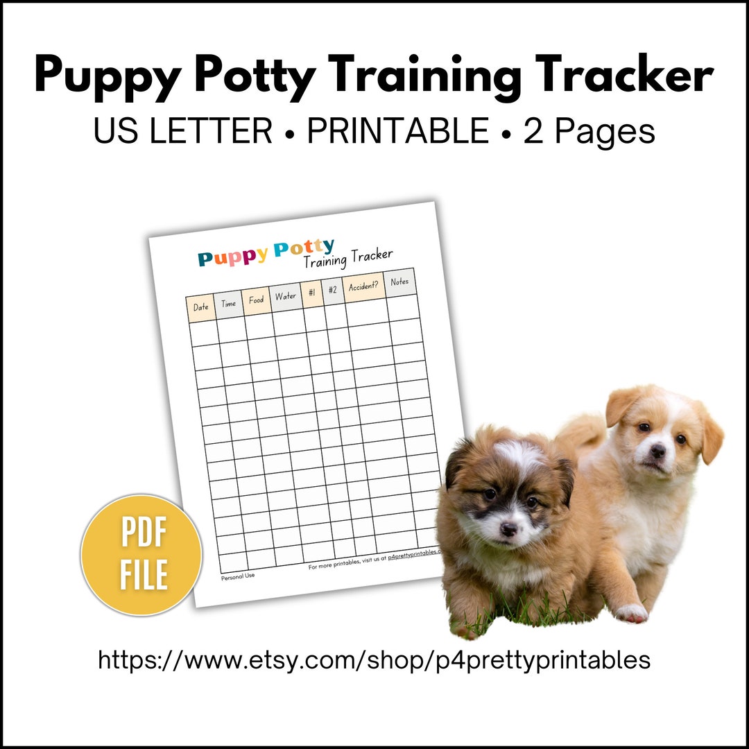 Puppy Potty Training Chart Pet Checklist Puppy Training - Etsy Australia