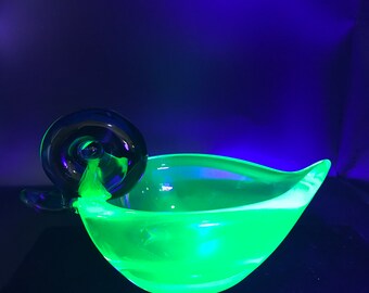 Uranium Glass Duck - Etsy