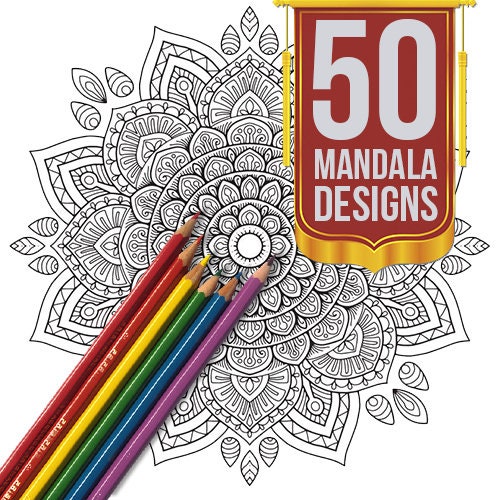 50 Printable Mandala Colouring Pages | Colouring Book | Digital ...