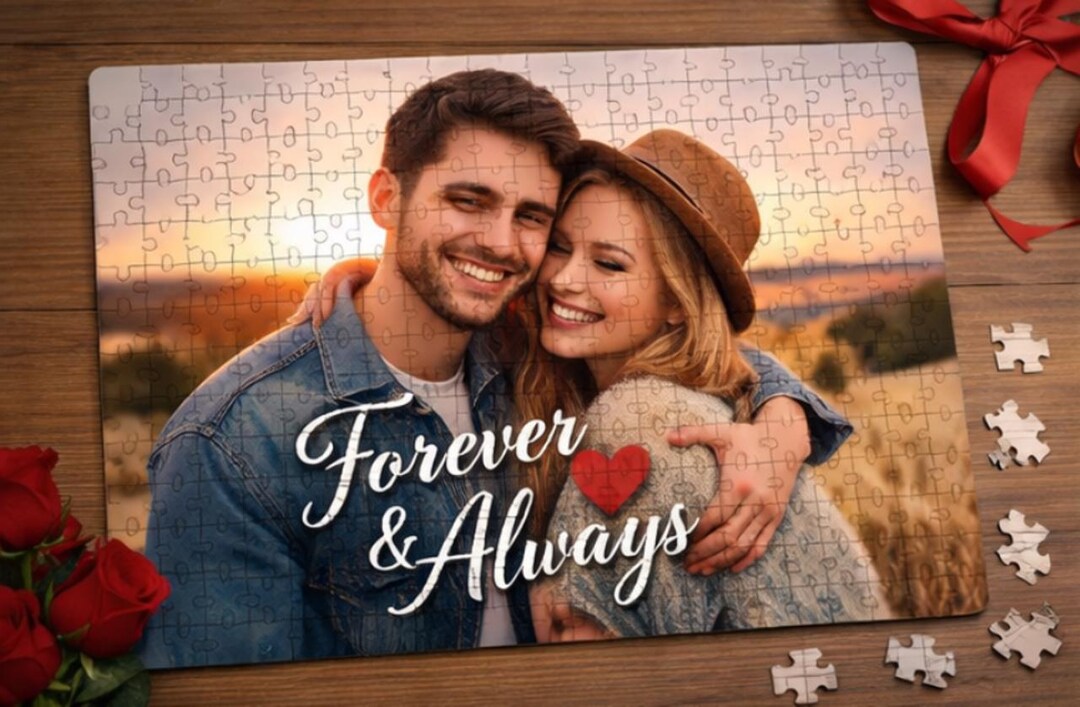 Personalized Photo Puzzle, Valentine’s Day Gift for Couples, Custom ...