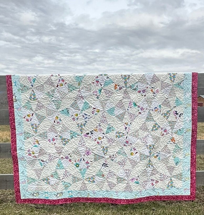 Spinning Pie Plates Quilt Full Size Quilt 70x79 From Patchwork - Etsy