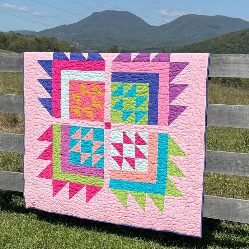 Geometric Quilt - Etsy