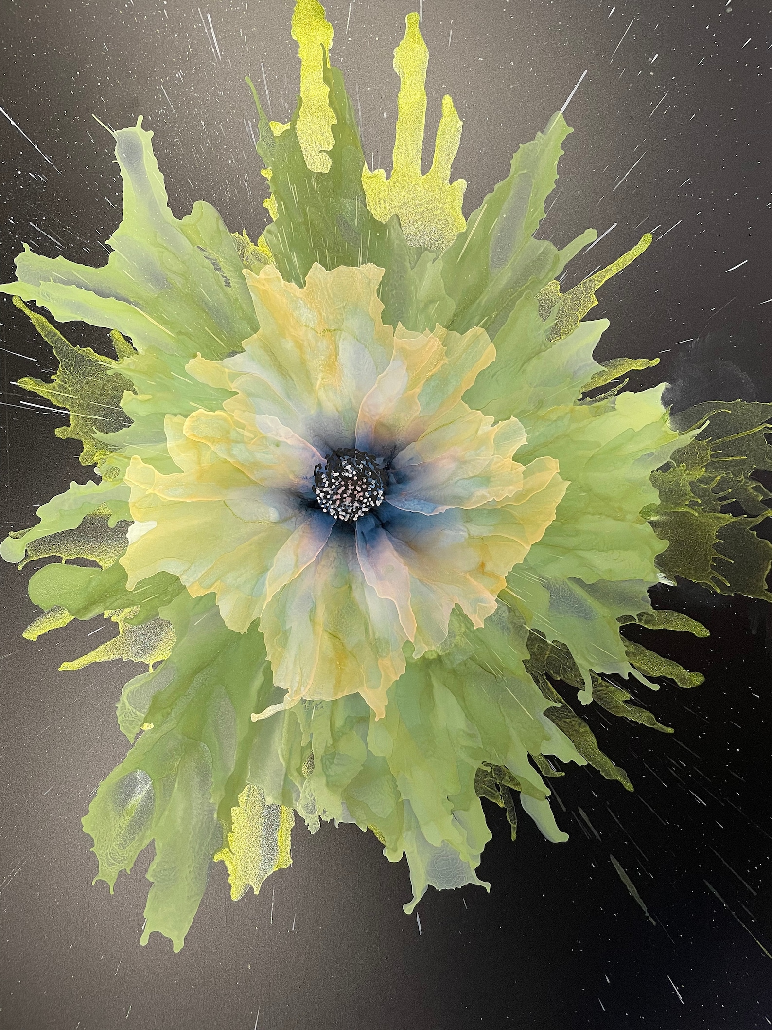 Alcohol Ink Flower, Original Painting - Etsy