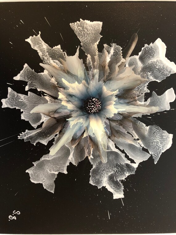 Alcohol Ink Flower Original Painting - Etsy