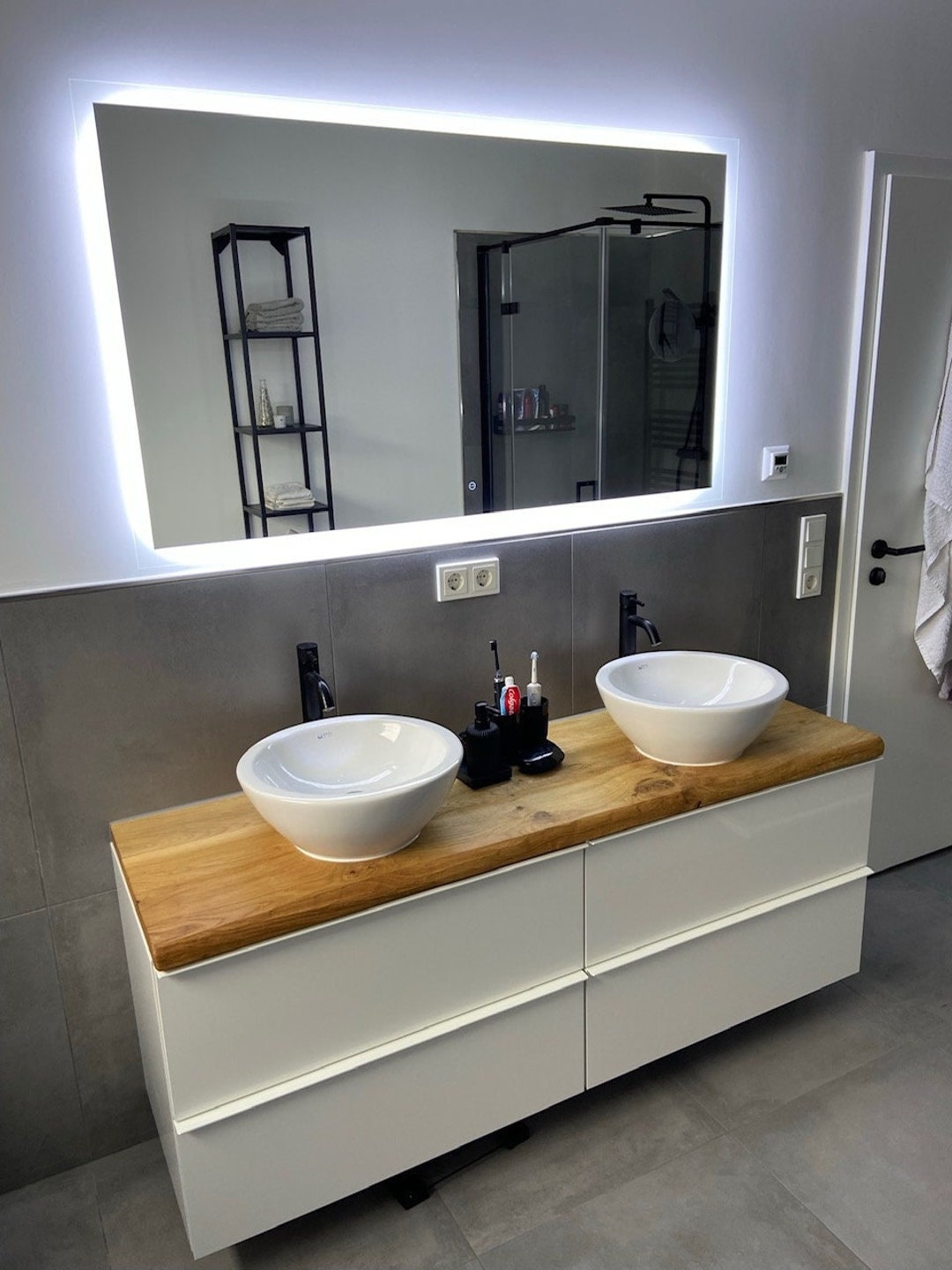 Waschtisch, Waschtischplatte, Eichenplatte, Holzwaschtisch ...