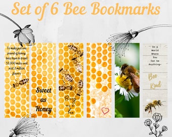 Bee Book Puns Printable Bookmarks Honeycomb and Bee - Etsy
