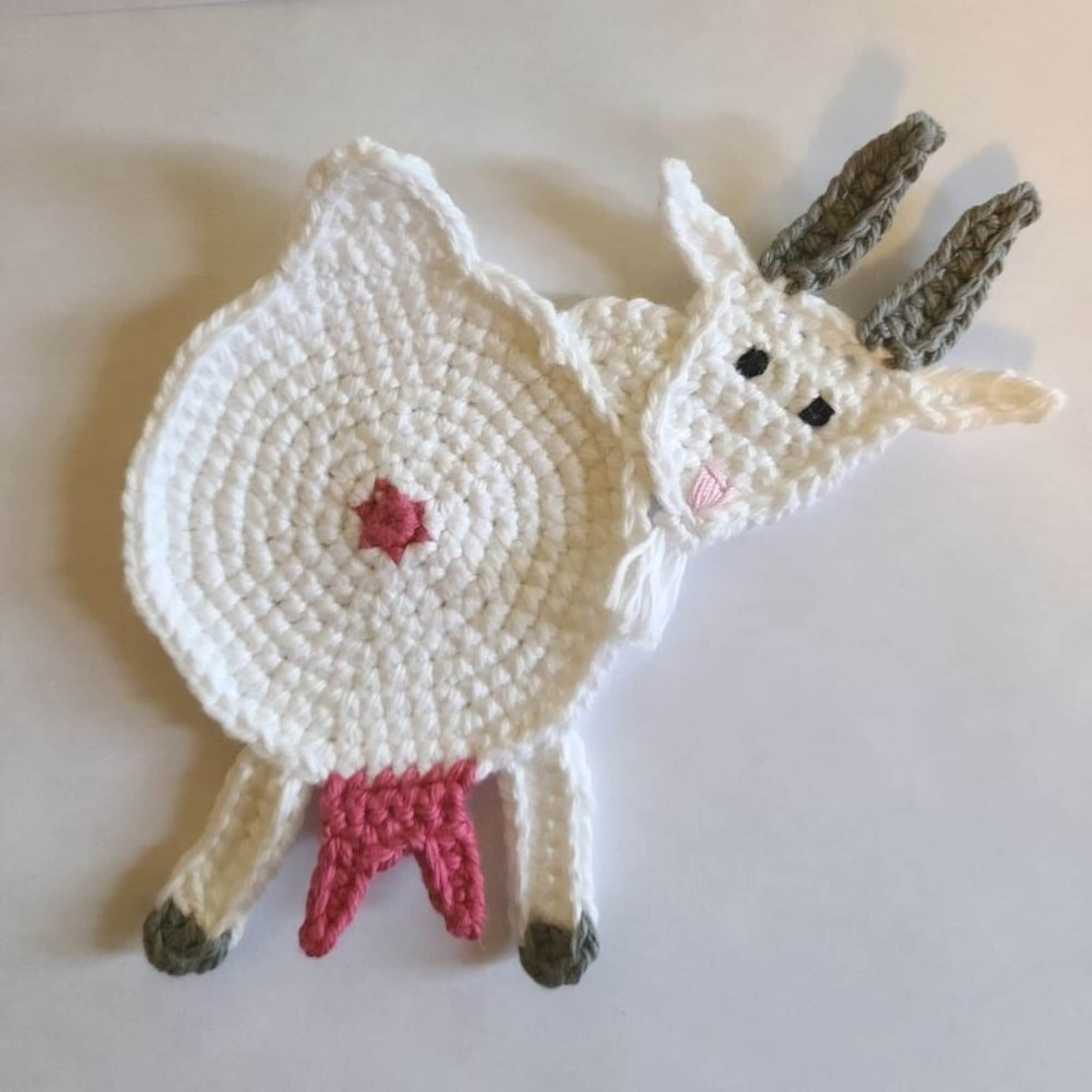 Crochet Pattern Goat Butt Coaster DIGITAL DOWNLOAD - Etsy