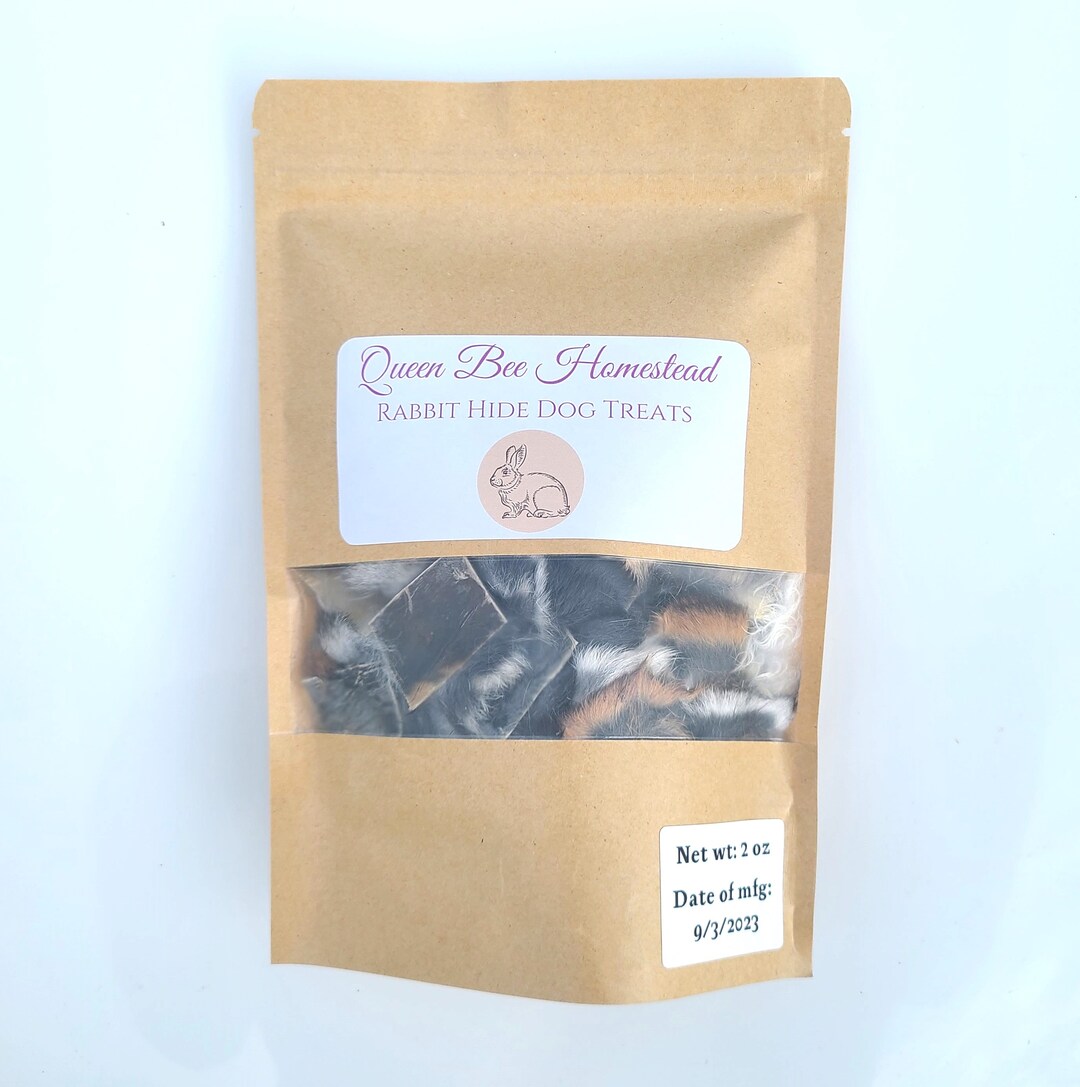 Dehydrated Rabbit Hide Dog Treats | 2 Ounces, Single Package - Etsy