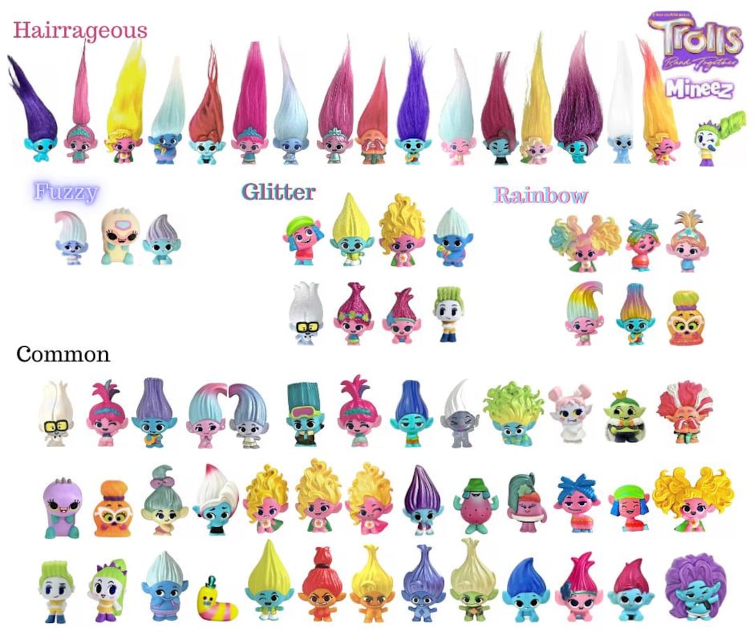 Trolls Band Together Mineez Figurines, You Choose - Etsy
