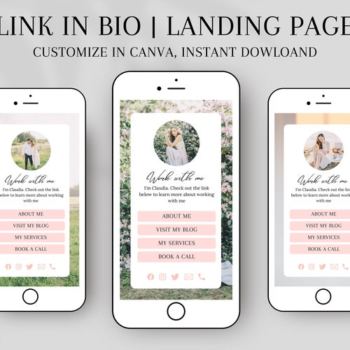 Canva Instagram Quick Links Bio Template Link Tree Alternate - Etsy