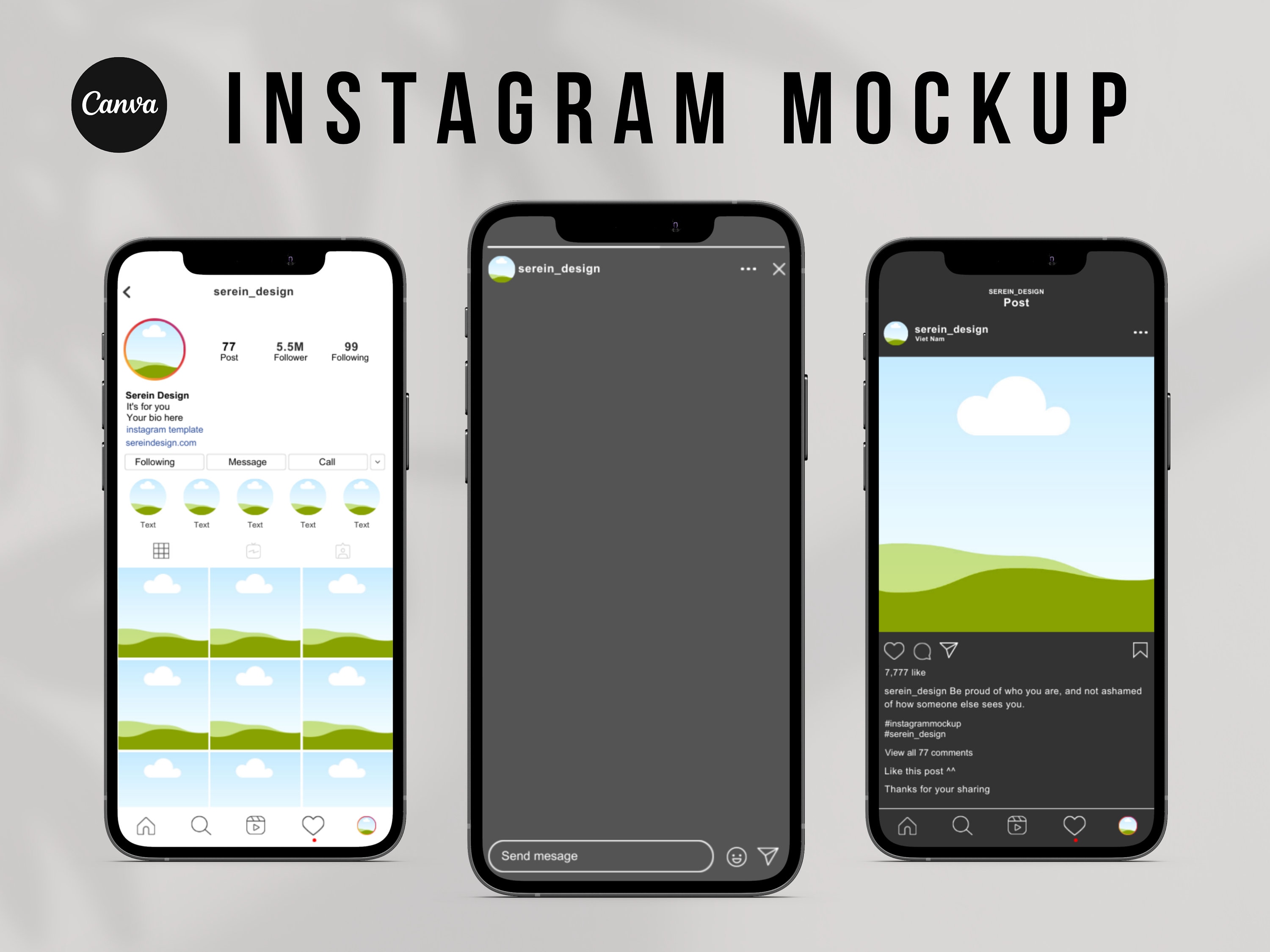 Instagram Mockup Canva Template, Instagram Feed Layout, Feed Content ...