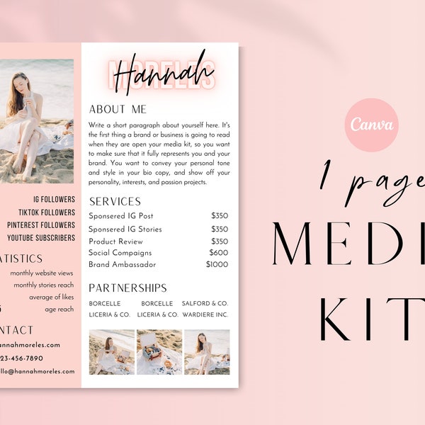 Travel Blogger Media Kit - Etsy