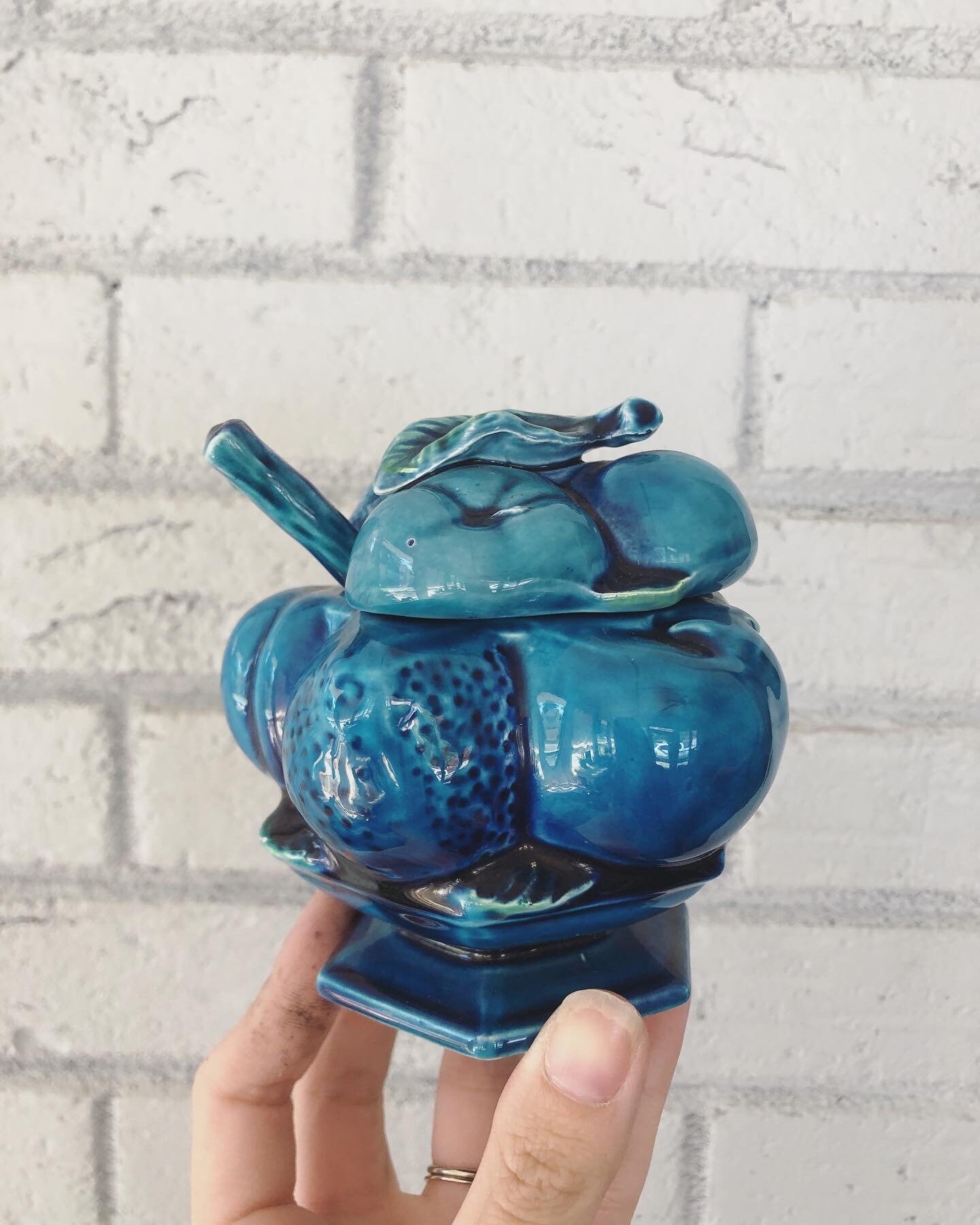Vintage Inarco Japan Mood Blue Jam/jelly Pot With Spoon and Lid - Etsy