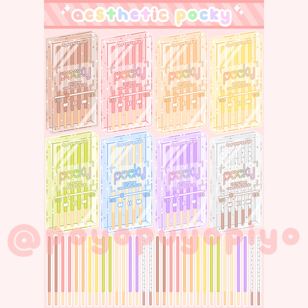 Aesthetic Pocky Kawaii Pastel Chocolate Candy Sticker Sheet - Etsy