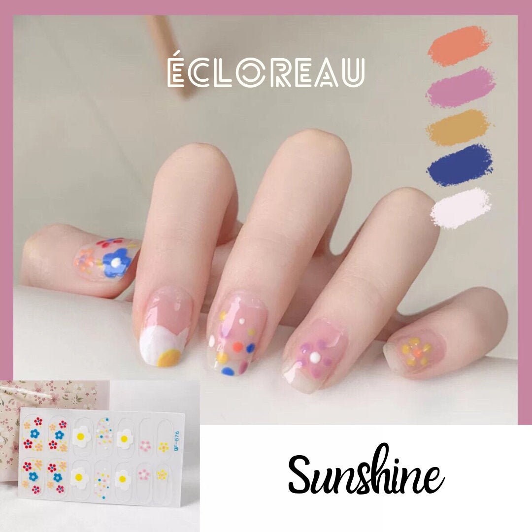 10 Styles Colorful Nail Strip Sheets / Nail Wraps / Nail Stickers ...