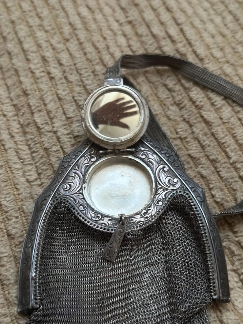 Vintage 1920’s Art Nouveau Deco Flapper Silver Soldered Mesh Purse by ...