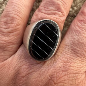Onyx Men’s Sterling Ring, Taxco Mexico - Etsy
