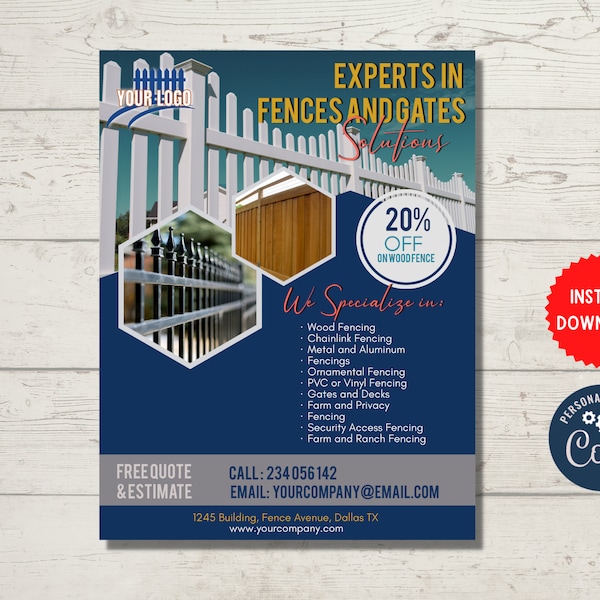 Fence Business Card - Etsy