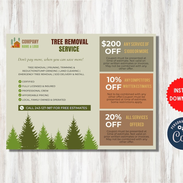 Tree Service Business Cards - Etsy