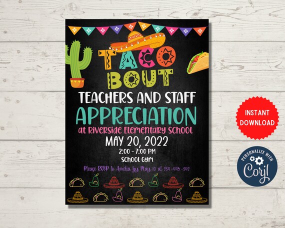 Teacher & Staff Appreciation Week EDITABLE Flyer Template | Etsy