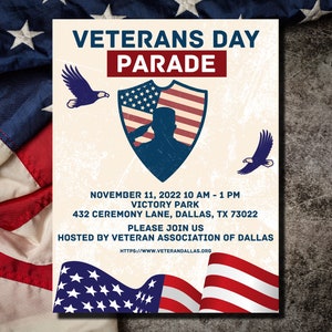 Veterans Day Parade Flyer Printable Handout Celebrate Memorial Day | 8. ...
