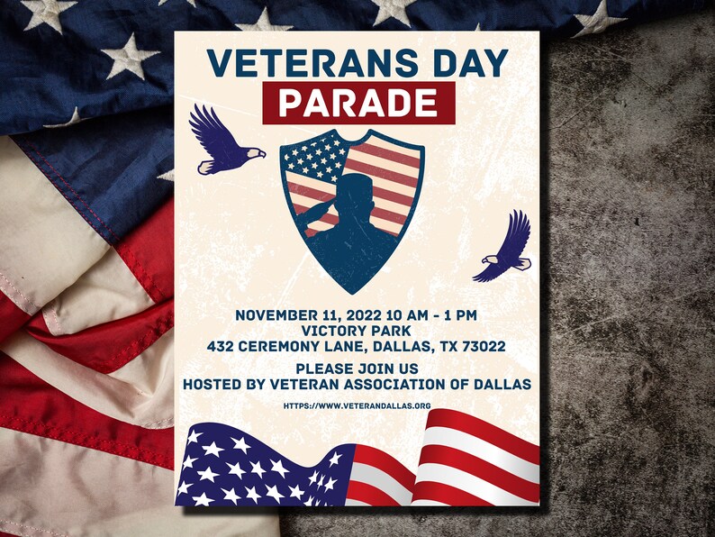 Veterans Day Parade Flyer Printable Handout Celebrate Memorial Day | 8. ...