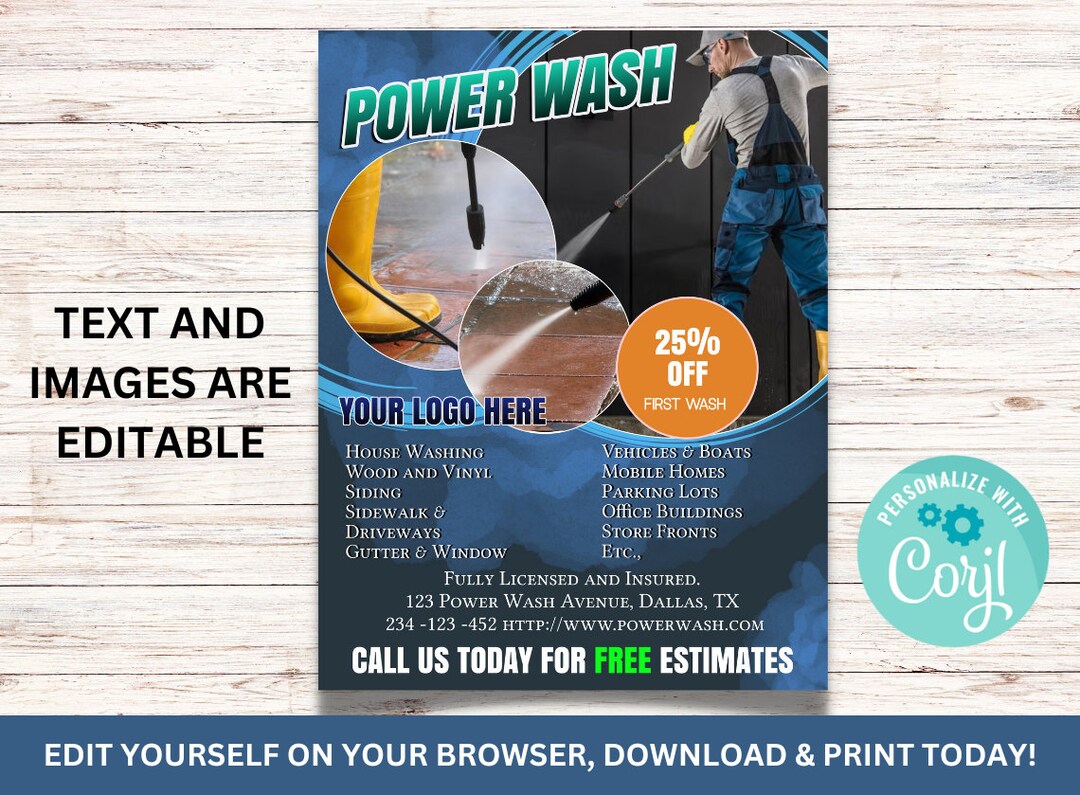 Power Wash Flyer | Roof Washing | Pressure Washing Business Digital ...