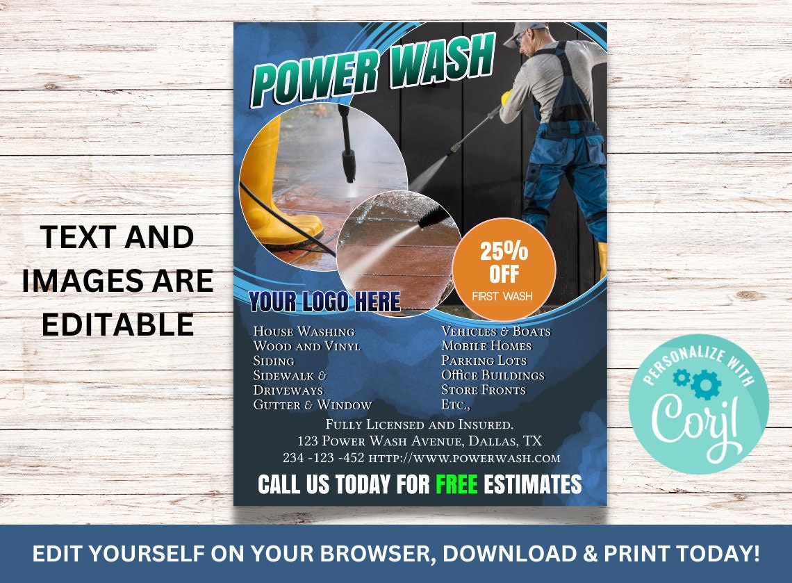 Power Wash Flyer | Roof Washing | Pressure Washing Business Digital ...