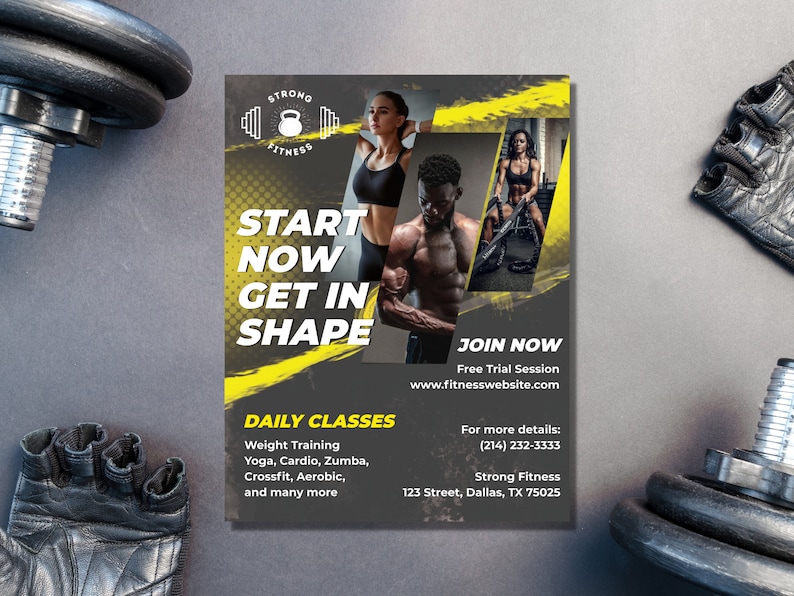 Editable Gym Fitness Flyer Template, Instant Download Corjl, Printable ...