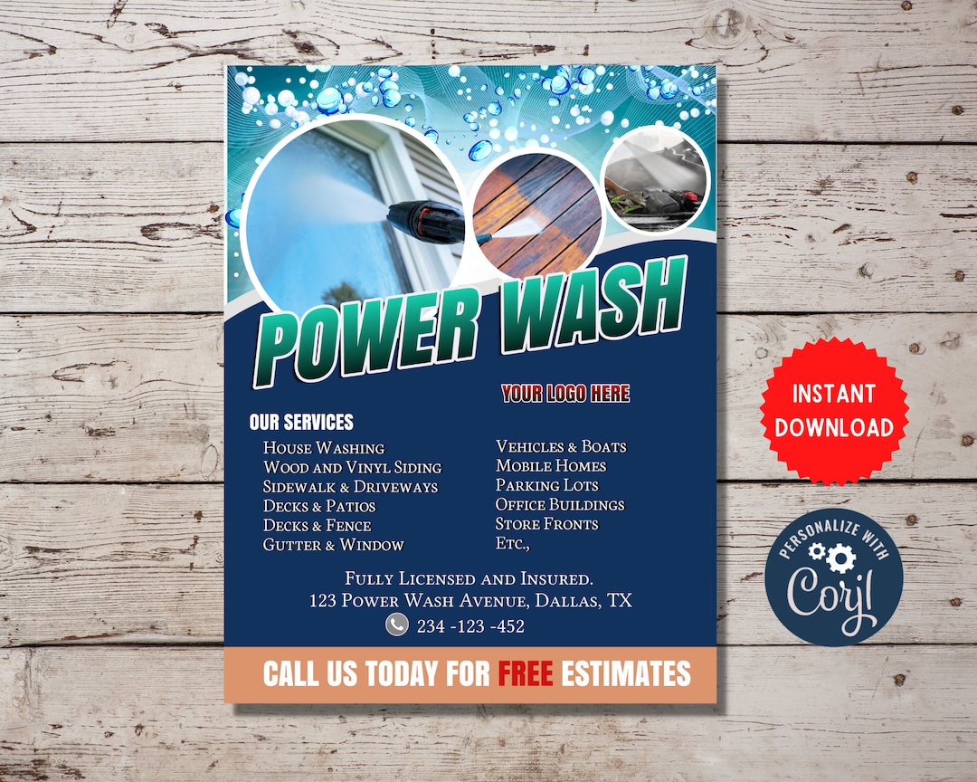 Power Washing Company, Event Flyer Printable, Pressure Washing Home ...