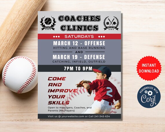 Coaches Clinic Event Corjl Template A4 Sports Flyer Template - Etsy