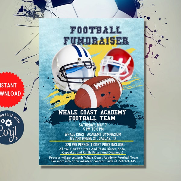 Football Fundraiser Card - Etsy