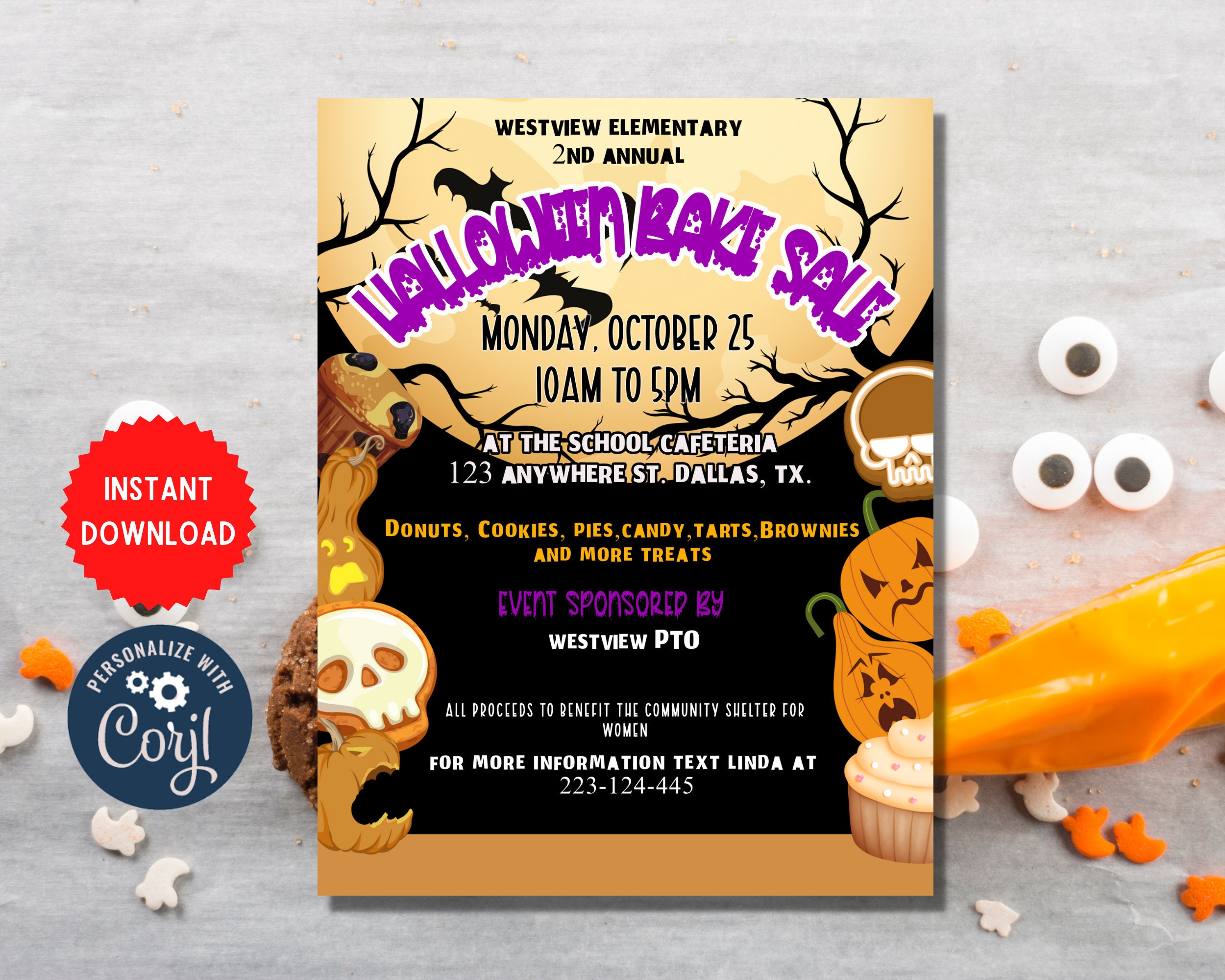 Halloween Bake Sale Flyer