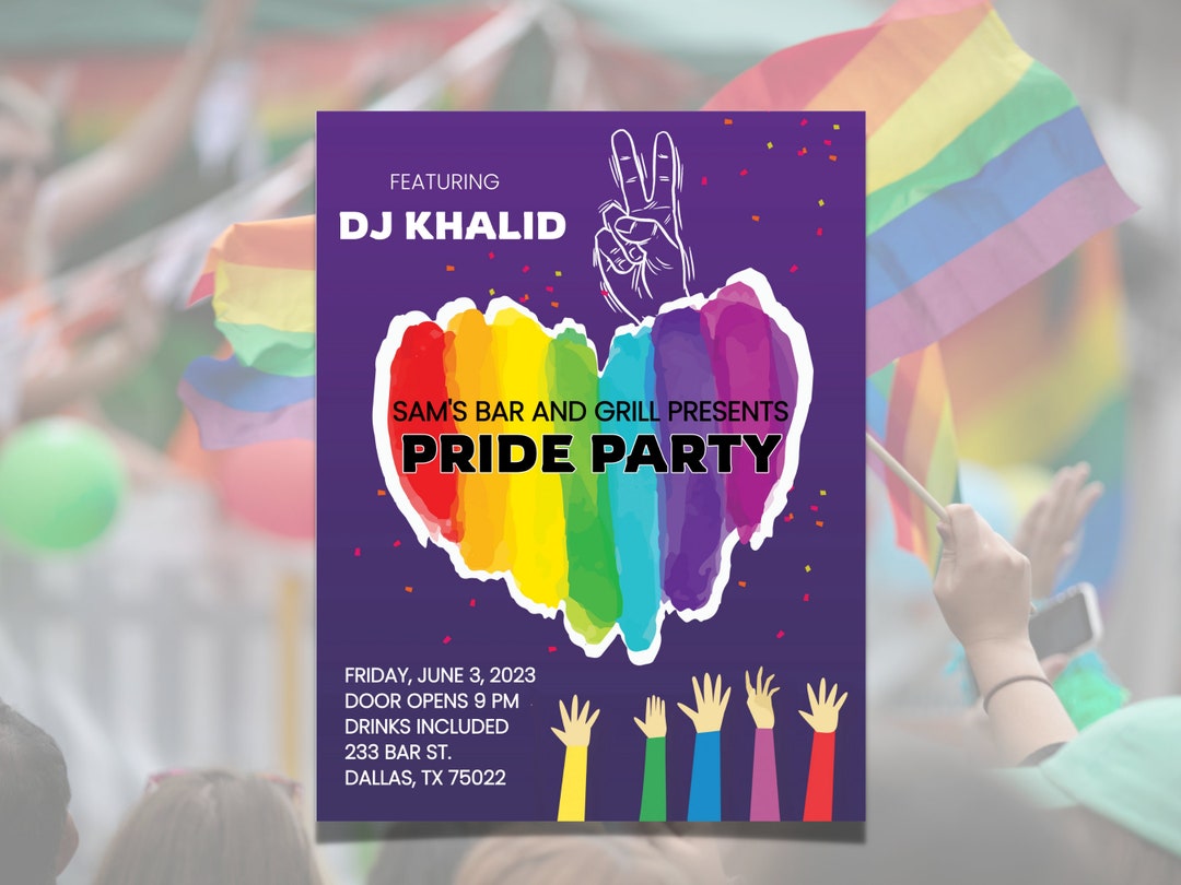 Rainbow Pride Month Kick off Party Event Flyer Poster - LGBTQ ...