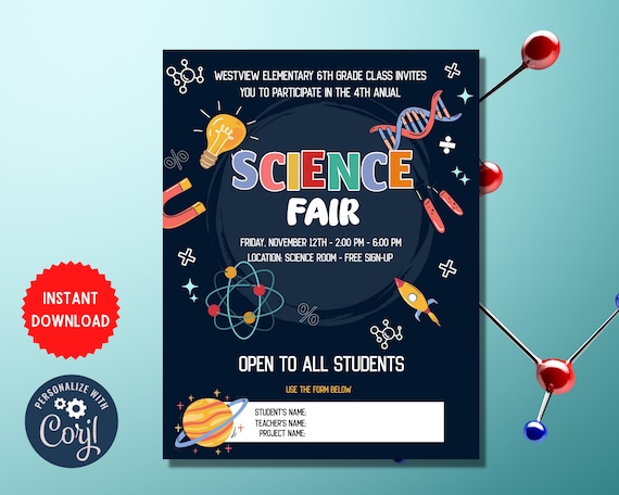 Elementary School Science Fair Flyer