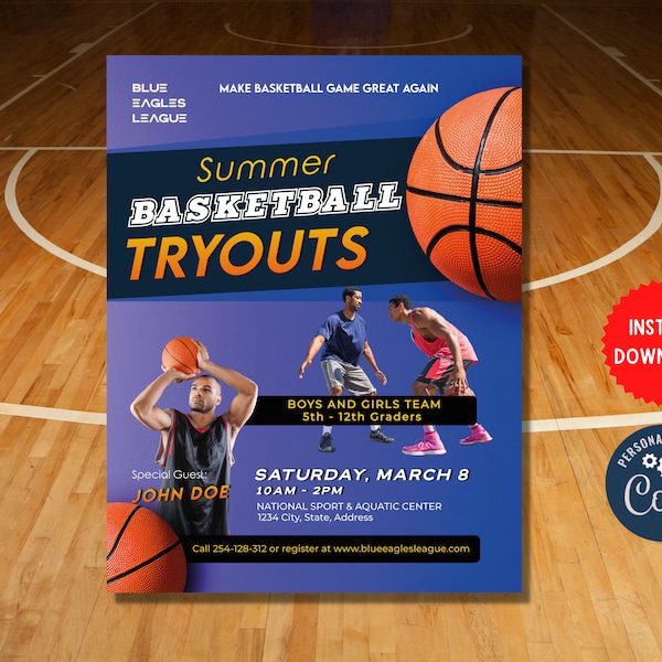Basketball Tryout Template - Etsy