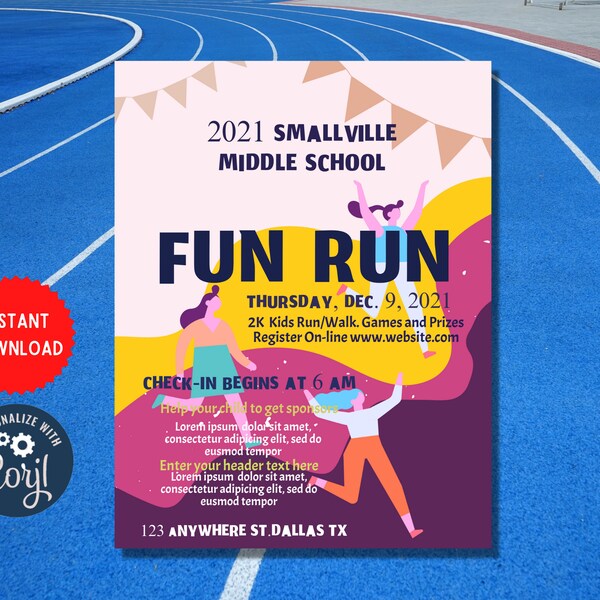 Fun Run Invitation - Etsy