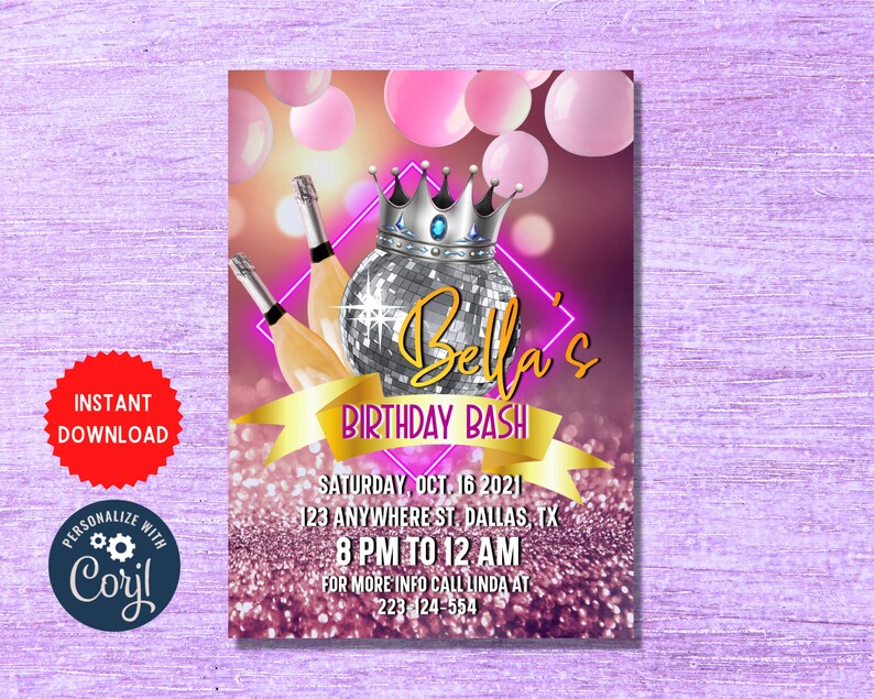 Grown And Sexy Party Invite Template Custom Birthday Bash Editable