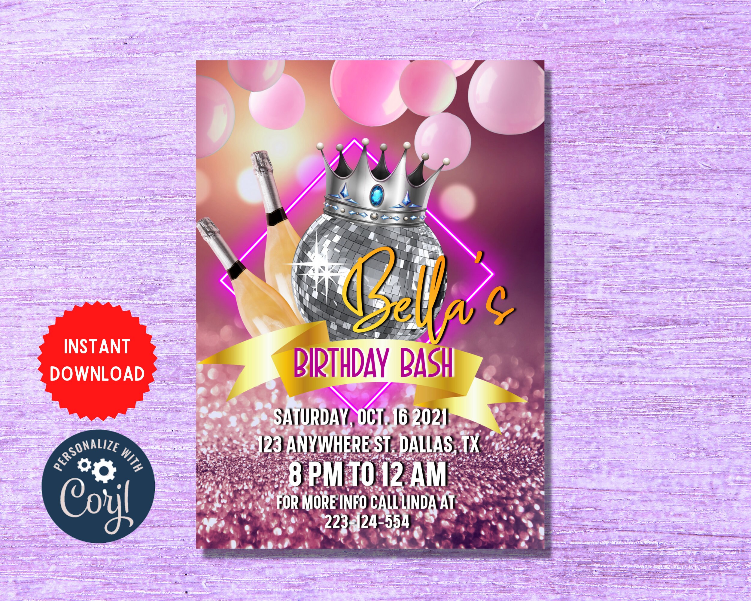 Grown And Sexy Party Invite Template Custom Birthday Bash Editable