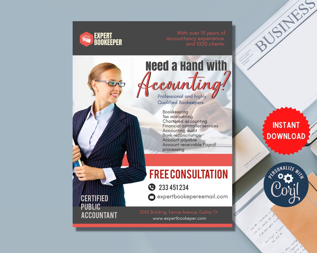 Accountancy Company Services Flyer, Accounting Flyer Design ...