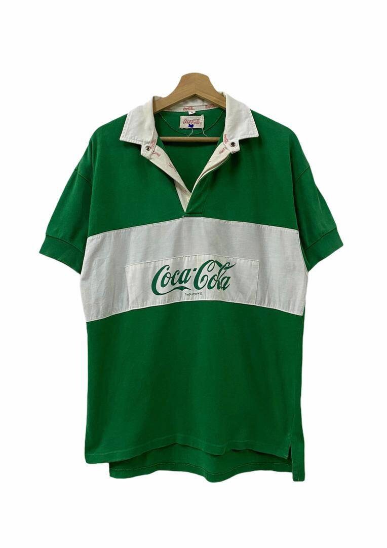 Vtg 90's Coca Cola Rugby Shirt Short Sleeve Spellout Logo Size 4 - Etsy