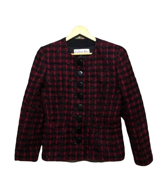 Vtg Christian Dior Tweed Style Jacket - Gem
