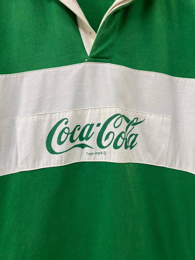 Vtg 90's Coca Cola Rugby Shirt Short Sleeve Spellout Logo Size 4 - Etsy