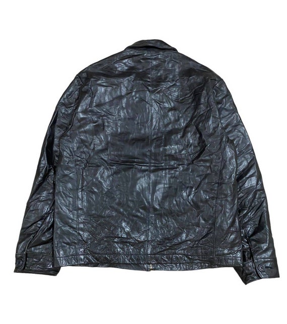 Vintage Gap Y2k Black Leather Jacket Yezzy Gap Leather Made Vintage Gap Y2k Black Leather Jacket Yezzy Gap Leather Made