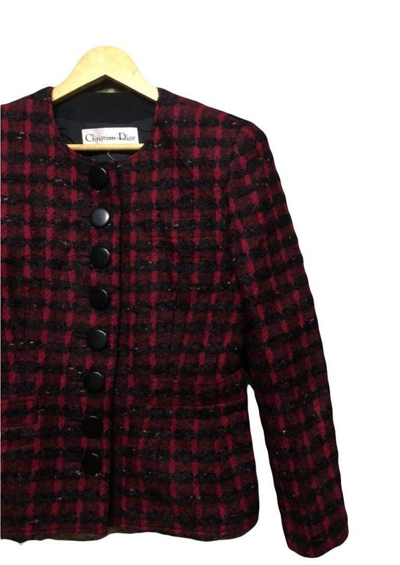 Vtg Christian Dior Tweed Style Jacket - Gem